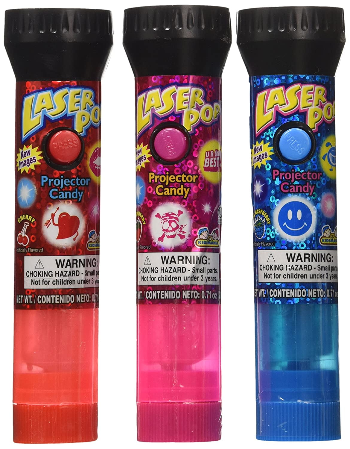 Kidsmania Laser Pop Projector Candy, Assorted Flavors, 0.71 oz Lollipop ...