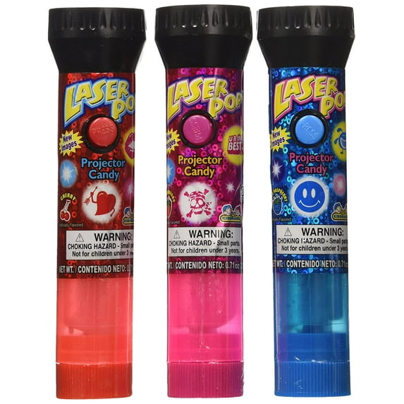 Kidsmania Laser Pop Projector Candy, Assorted Flavors, 0.71 oz Lollipop ...