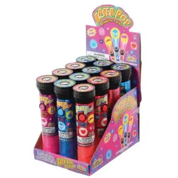 Kidsmania Laser Pop Projector Candy, Assorted Flavors, 0.71 oz Lollipop ...