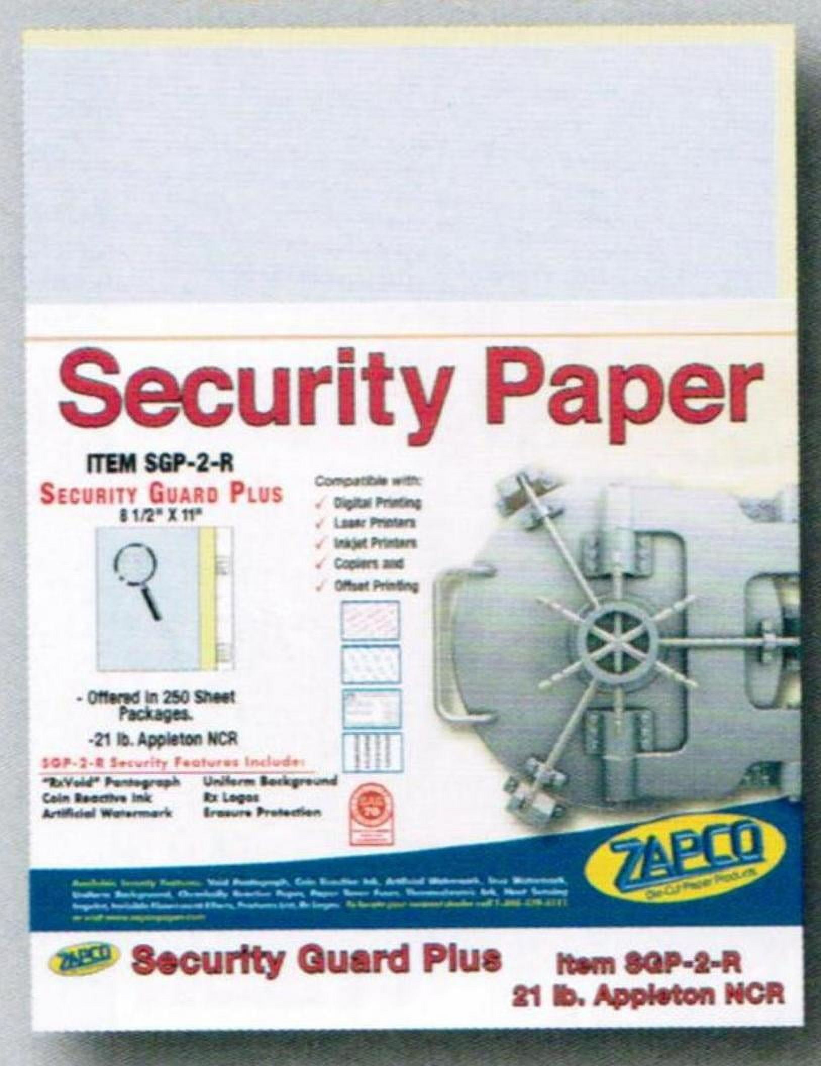 Laser Print Security Paper (SGP-2-R) with Double Perfs, Blue/Canary 21 ...