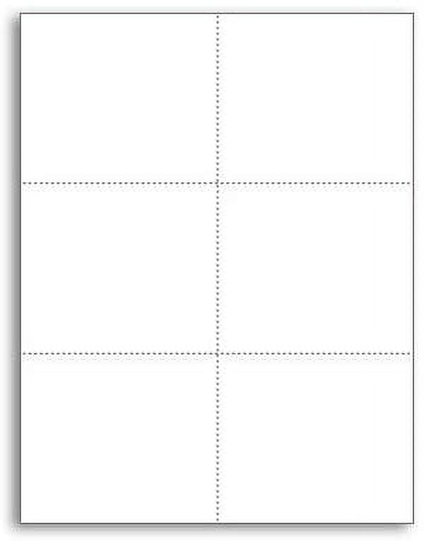 Laser Printer Blank Perforated Cards 6 up per Page, for School ...