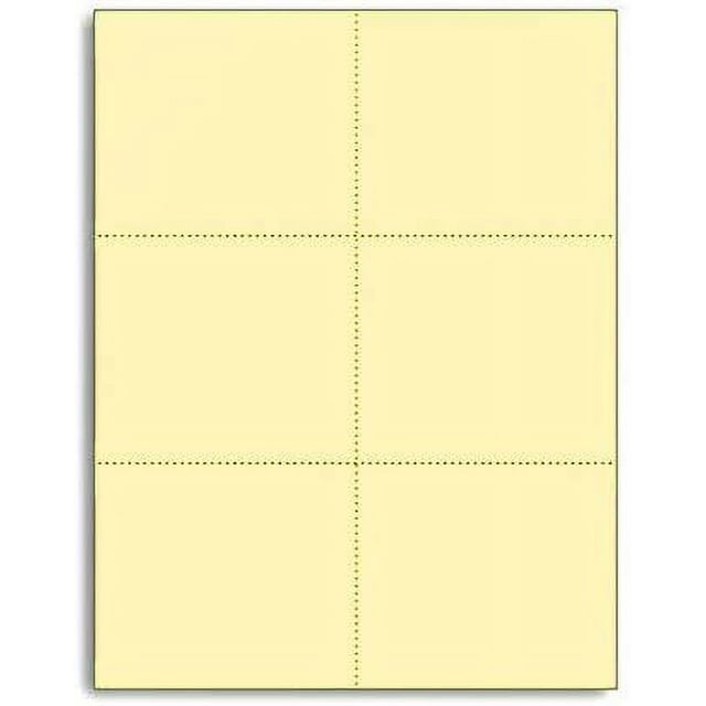 Laser Printer Blank Perforated Cards 6 up per Page, for School ...