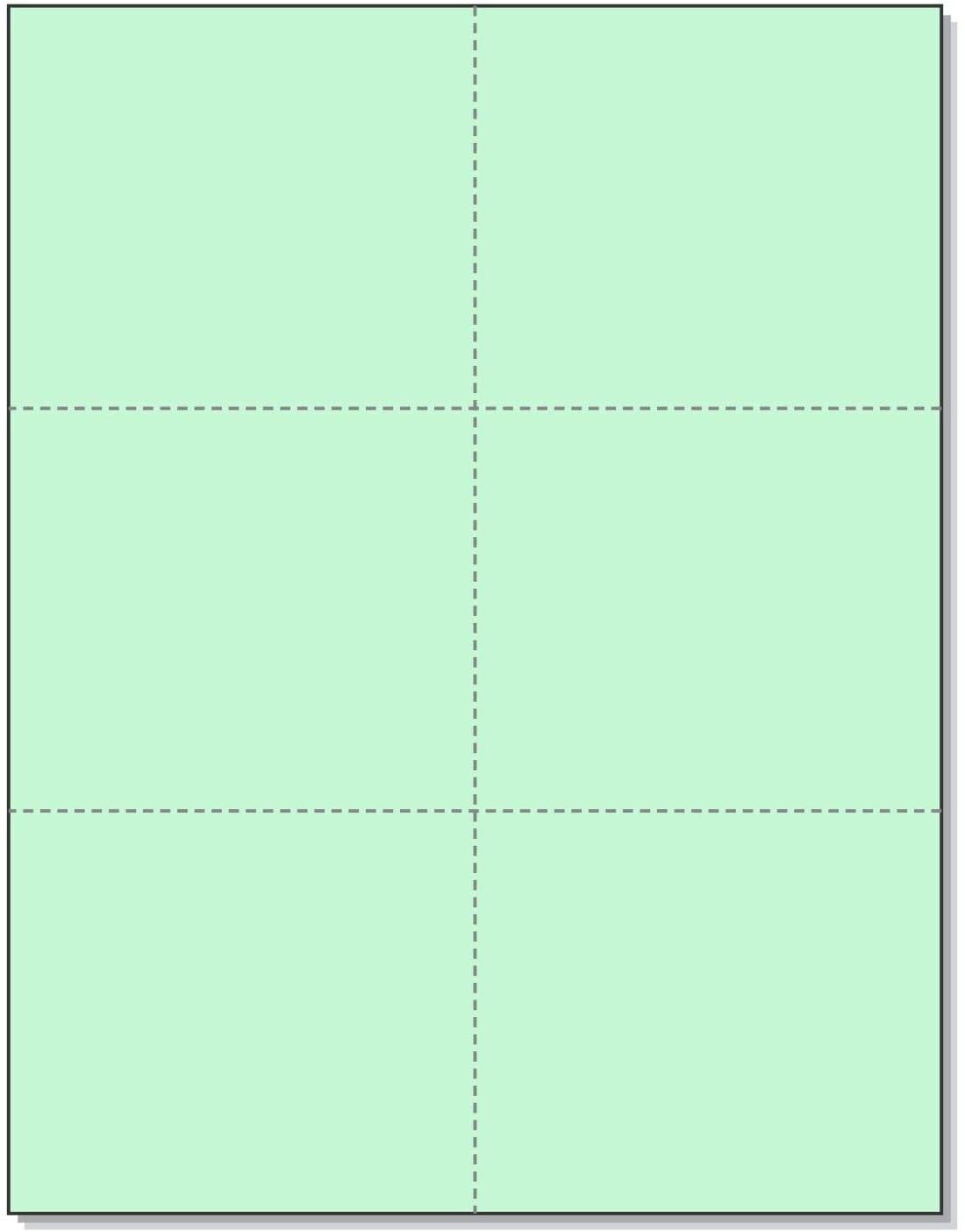 Laser Printer Blank Perforated Cards 6 up per Page, for School ...