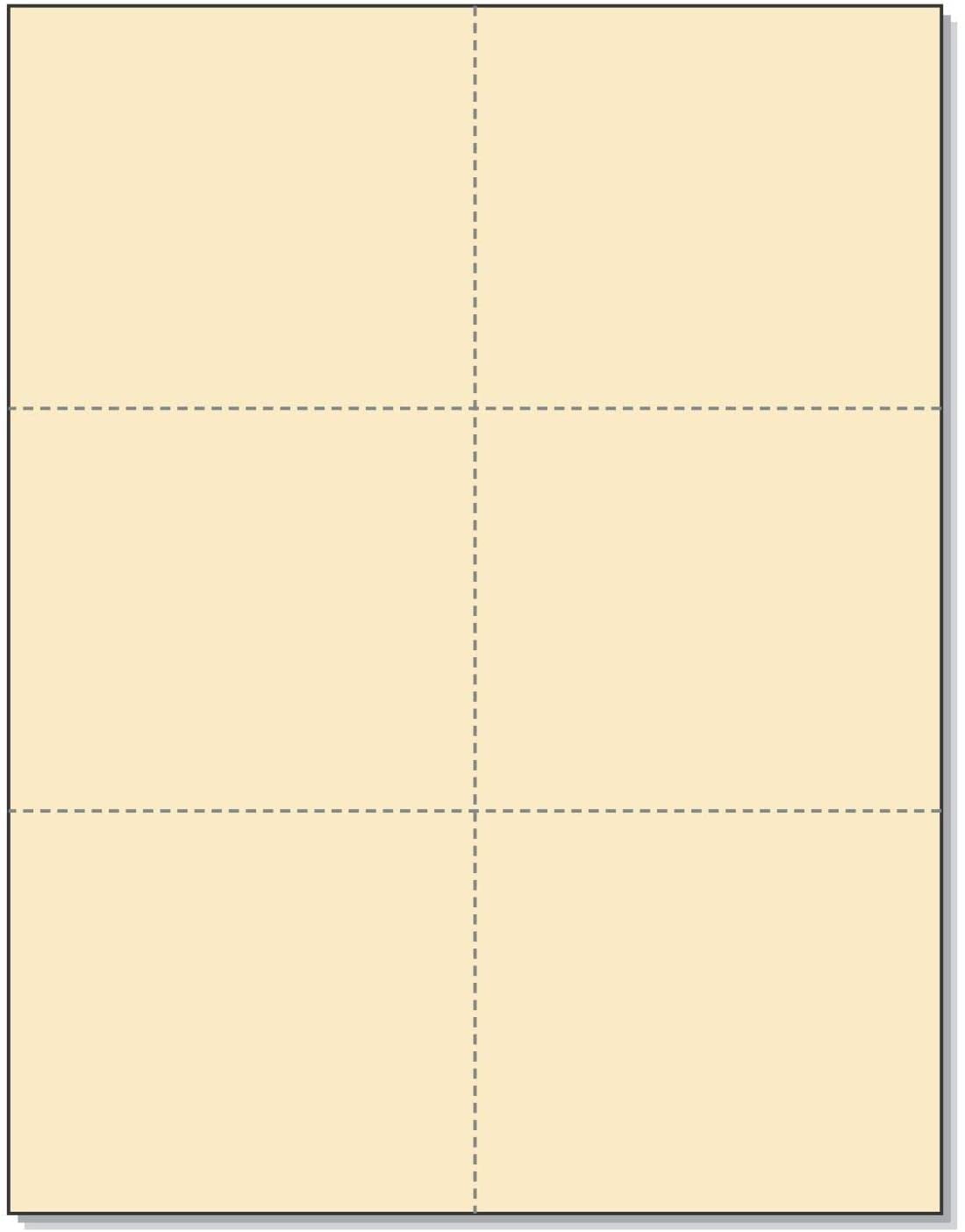 Laser Printer Blank Perforated Cards 6 up per Page, for School ...