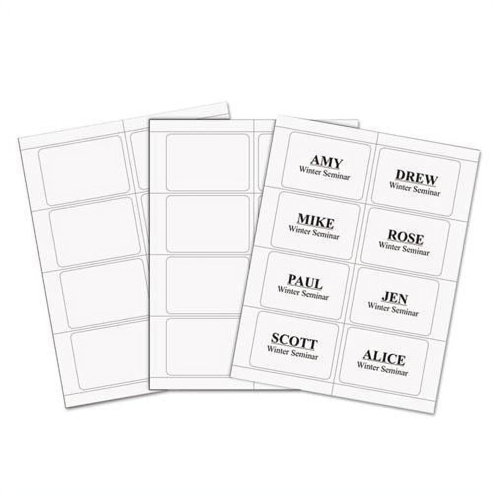 Laser Printer Name Badges, 3 3/8 X 2 1/3, White, 200/box | Bundle of 10 ...