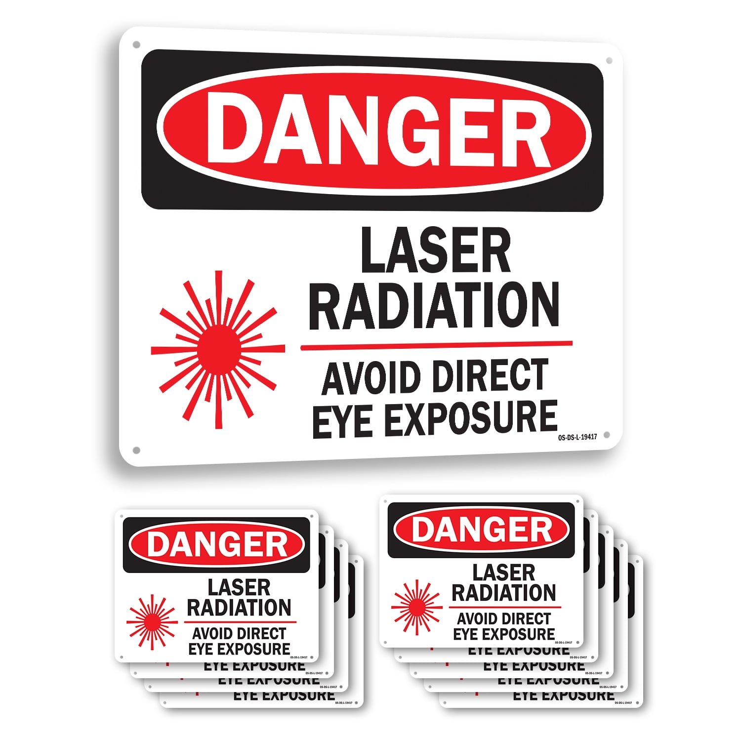 Laser Radiation Avoid Direct Eye Exposure with Graphic OSHA Danger ...