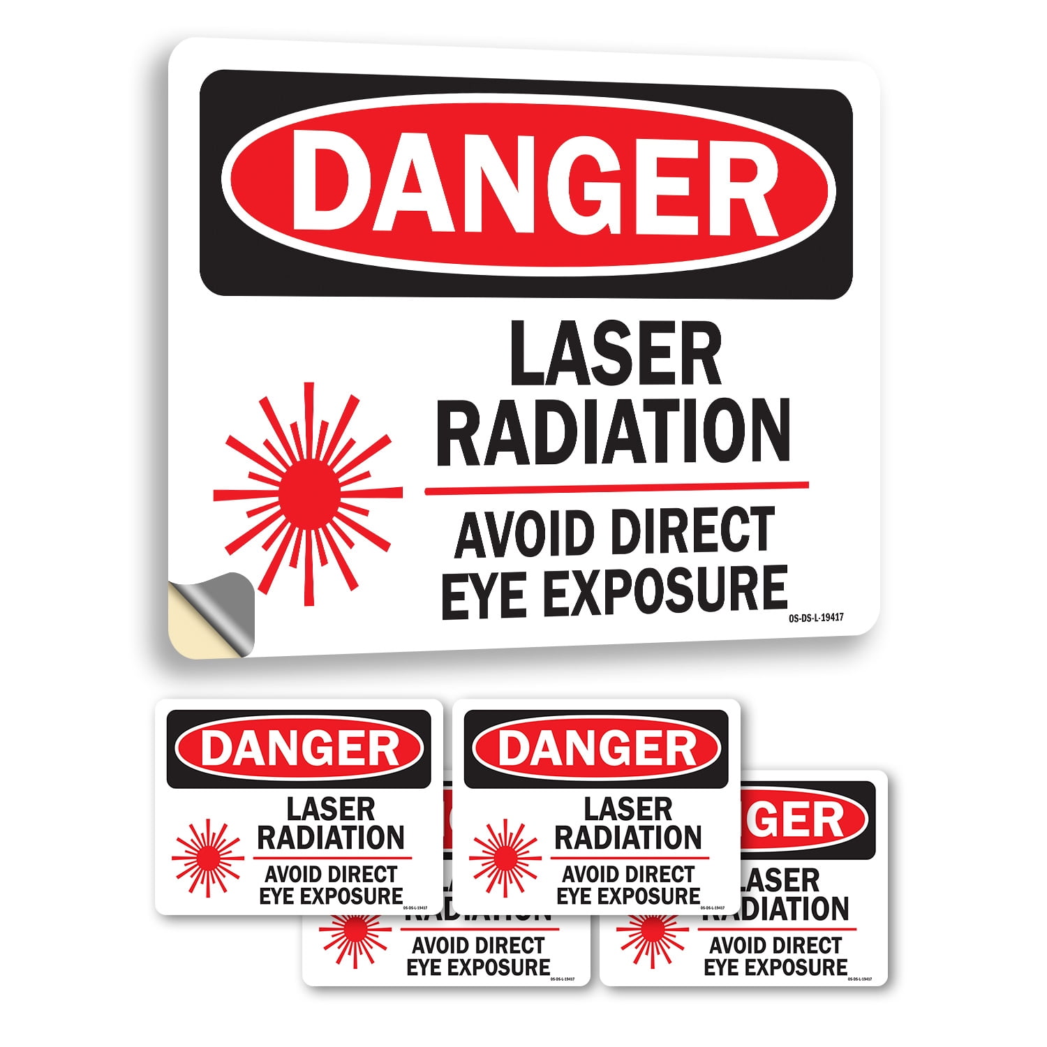 Laser Radiation Avoid Direct Eye Exposure with Graphic OSHA Danger ...