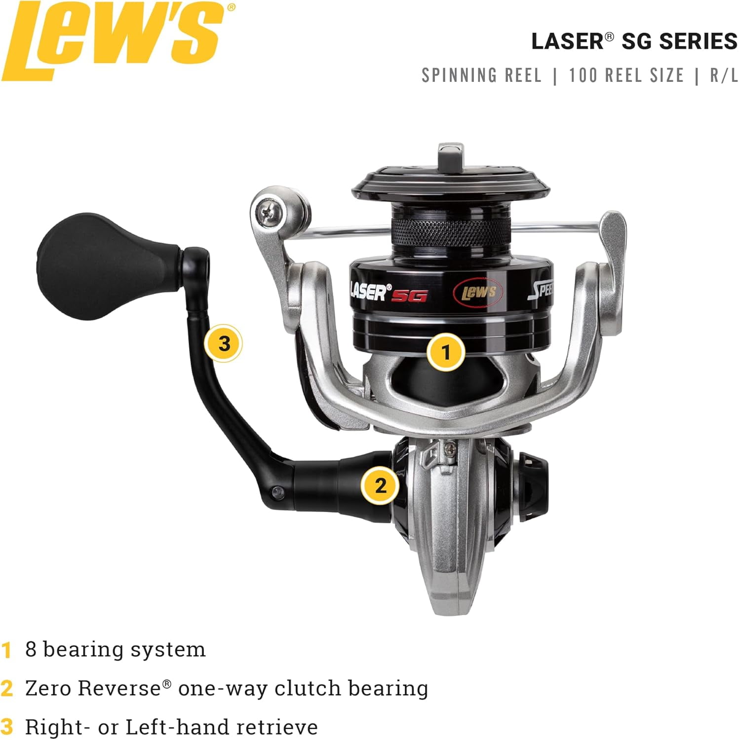 Laser SG Speed Spin Freshwater Spinning Fishing Reel, Right or Left ...