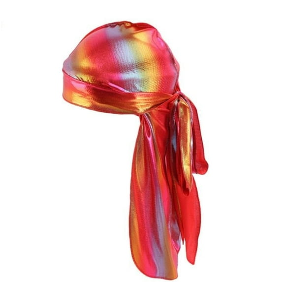 Laser Silky Satin Durag Unisex Wave Cap Hat Doo Rag Biker Smooth Head ...