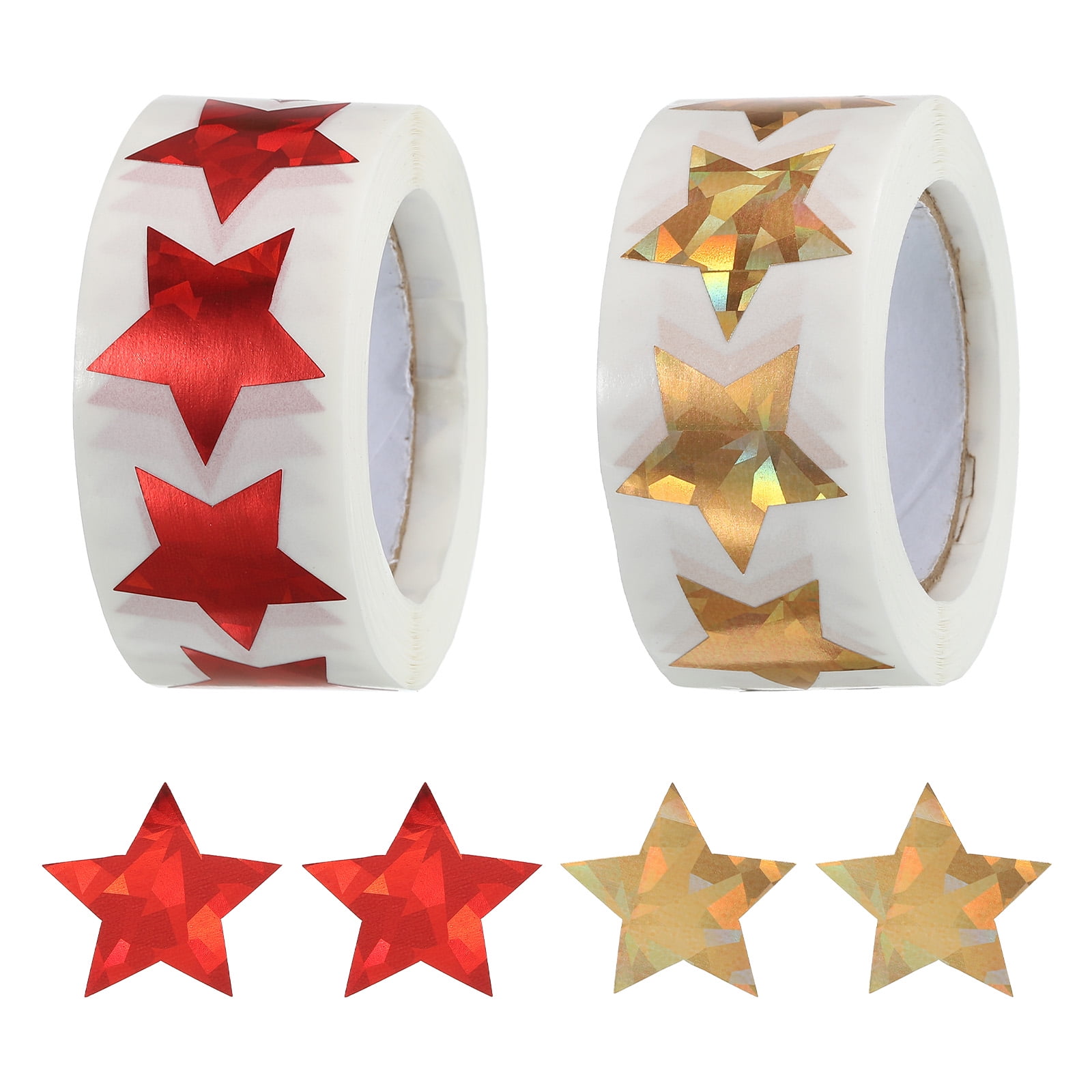Laser Star Stickers 1 Inch 2 Roll DIY Adhesive Sparkling Labels Notes ...