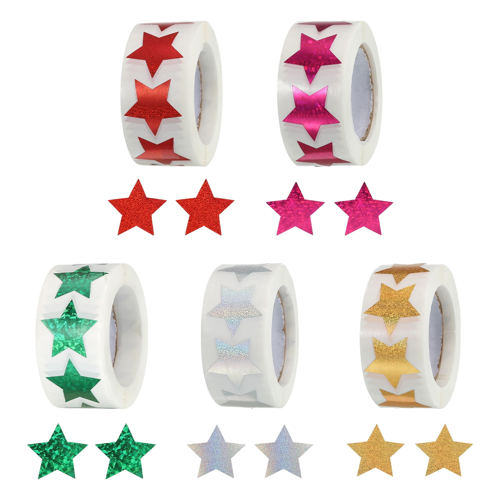 Laser Star Stickers 1 Inch 2500 Count DIY Adhesive Sparkling Seal ...