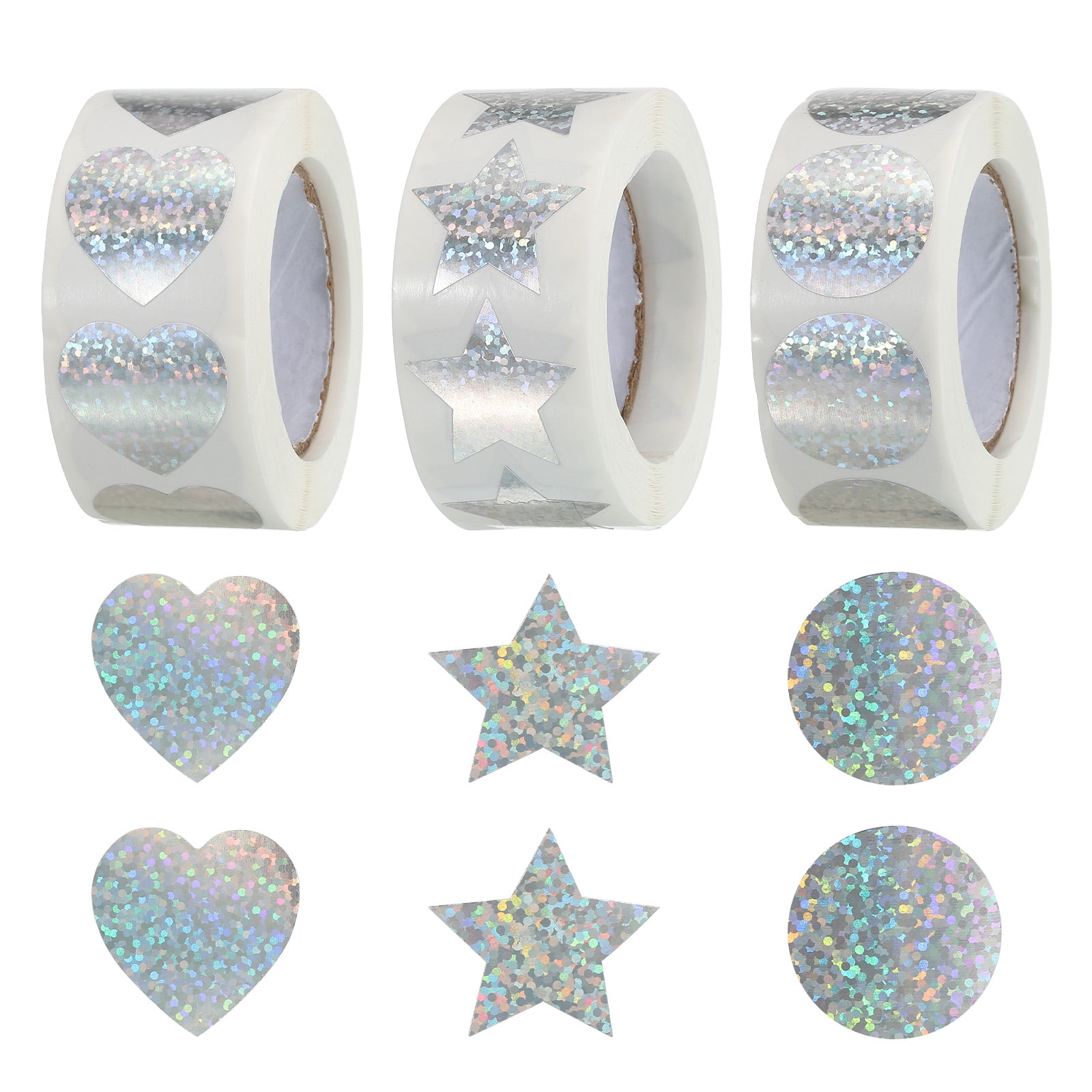 Laser Star Stickers 1 Inch 3 Roll DIY Adhesive Sparkling Labels Notes ...