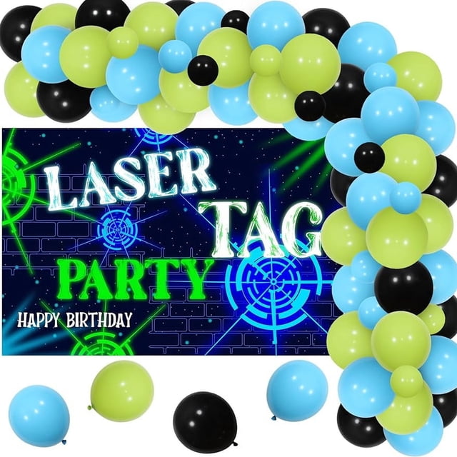 Laser Tag Birthday Decorations, Laser Tag Party Favors, Blue Green ...