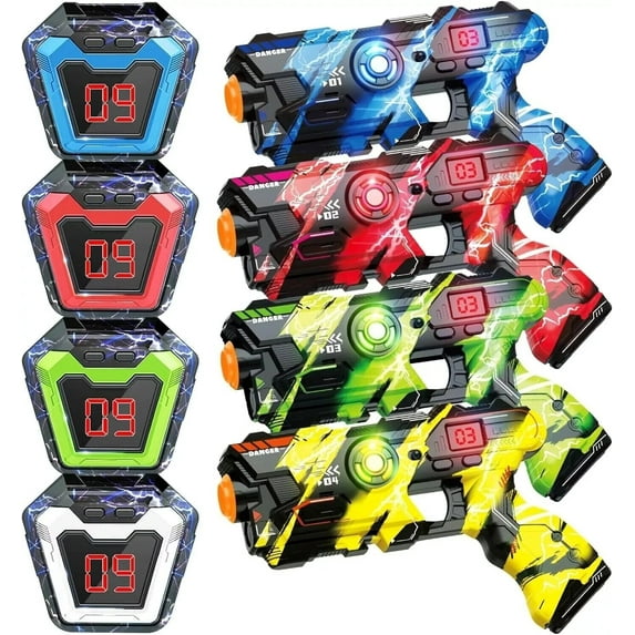 Laser Tag Gum Multi-Function Guns Set of 4 with Digital LED Score ...