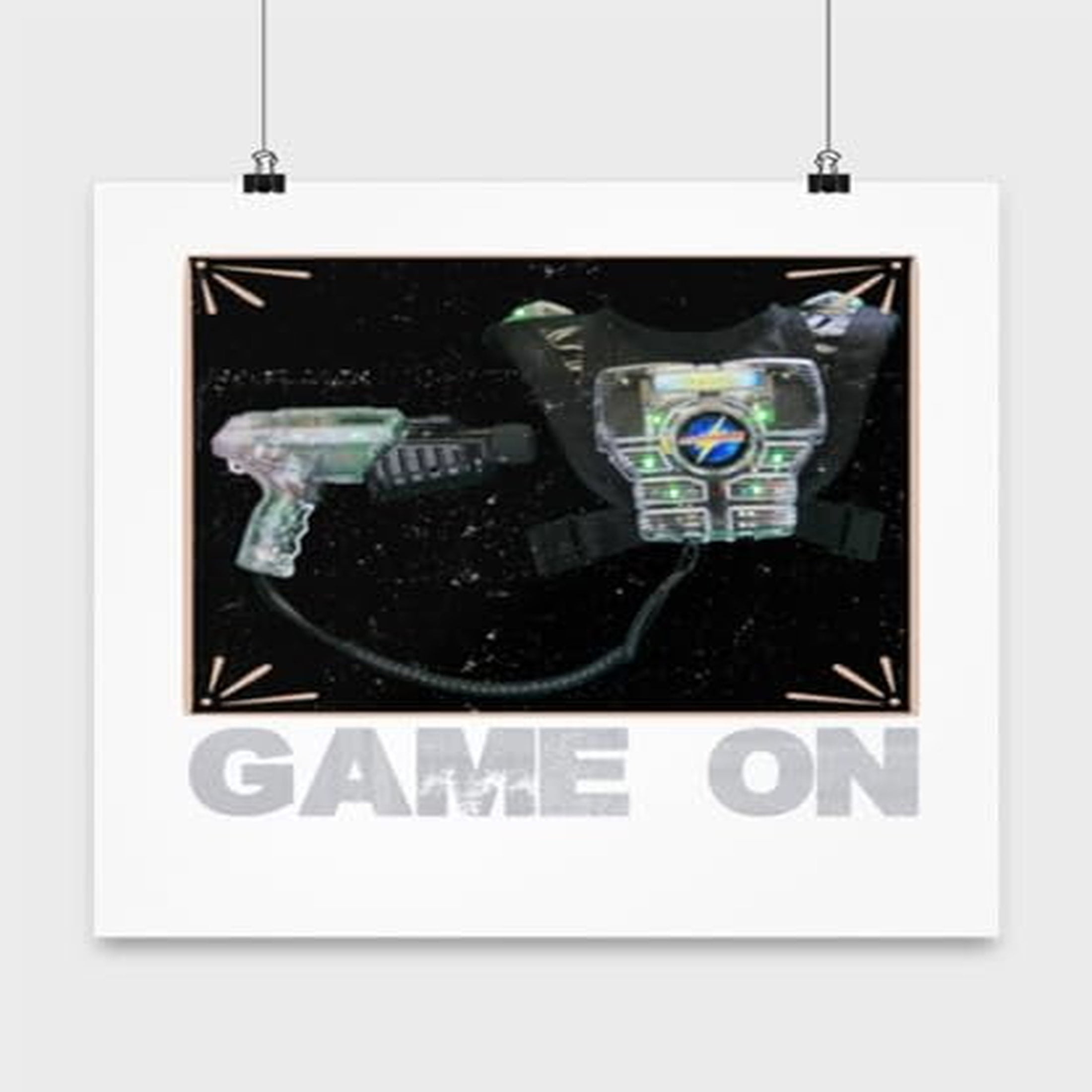 Laser Tag Poster, Its Game On, Fun Games Wall Art Gift, White 13x13in ...