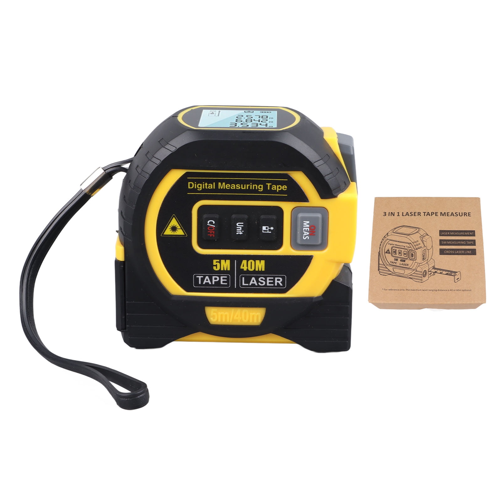 Laser Tape Measure 3 in 1 40m Laser Ranging Infrared Digital Tape ...