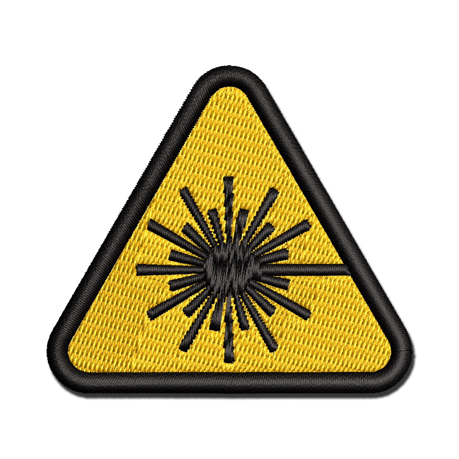 Laser Warning Sign Applique Multi-Color Embroidered Hook & Loop Patch ...