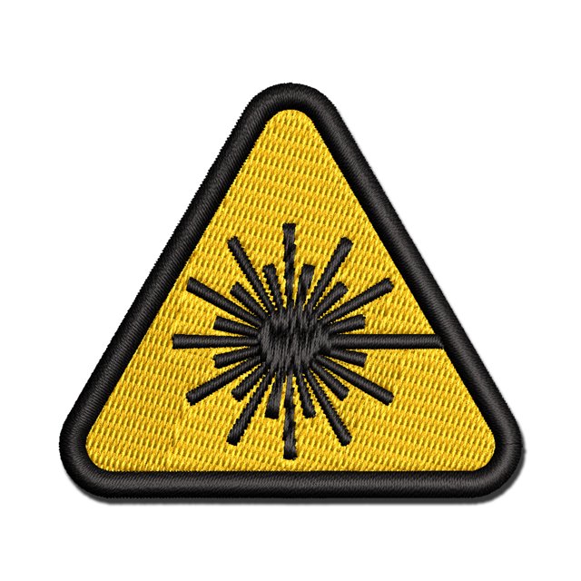 Laser Warning Sign Applique Multi-Color Embroidered Iron-On Patch - 2.0 ...