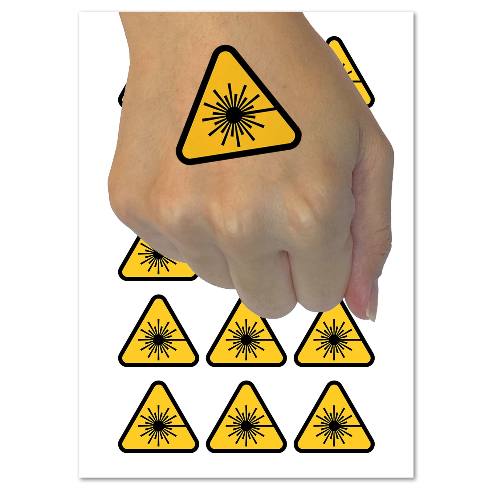Laser Warning Sign Water Resistant Temporary Tattoo Set Fake Body Art ...