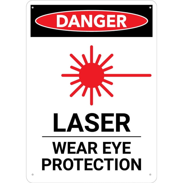 Laser Wear Eye Protection Sign Signs Outdoor, Uv Printed Aluminum 12 X ...