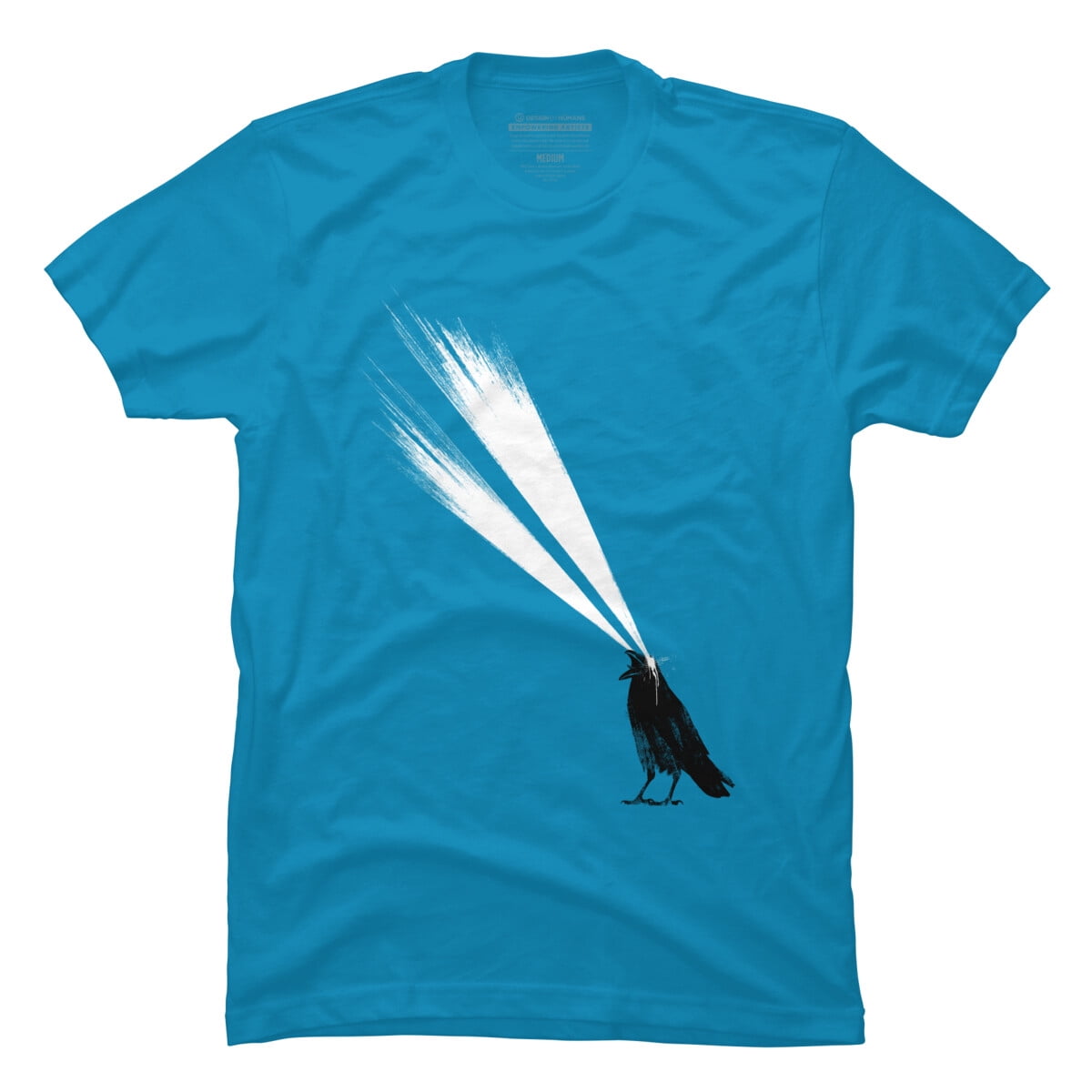 Laser crow Mens Turquoise Blue Graphic Tee - Design By Humans XL ...