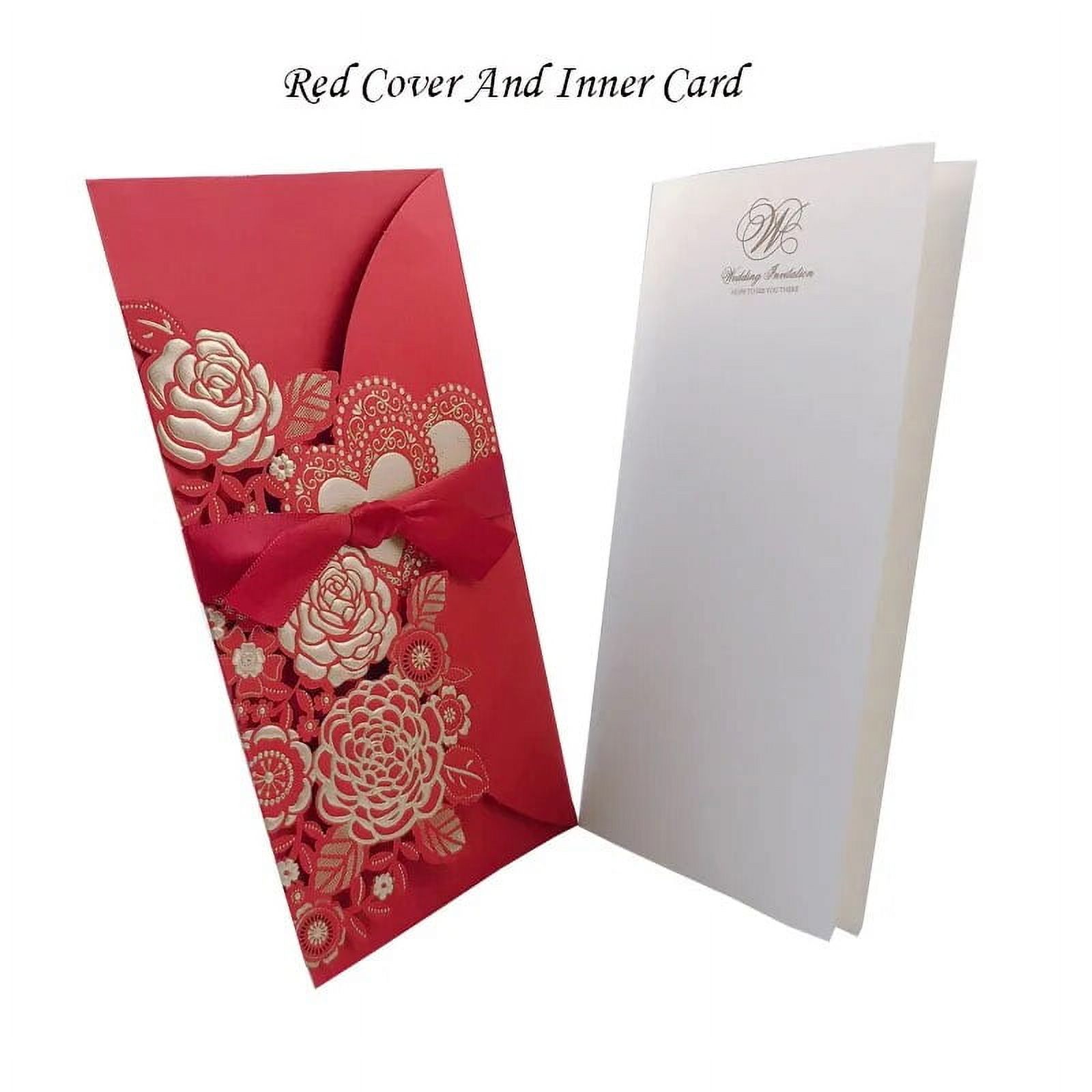 Laser cut wedding invitation card, pink love heart, personalized ...