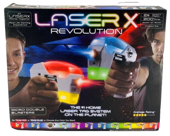 NSI LaserX Laser Tag Micro Double Blasters Set for 2 Players with Long ...