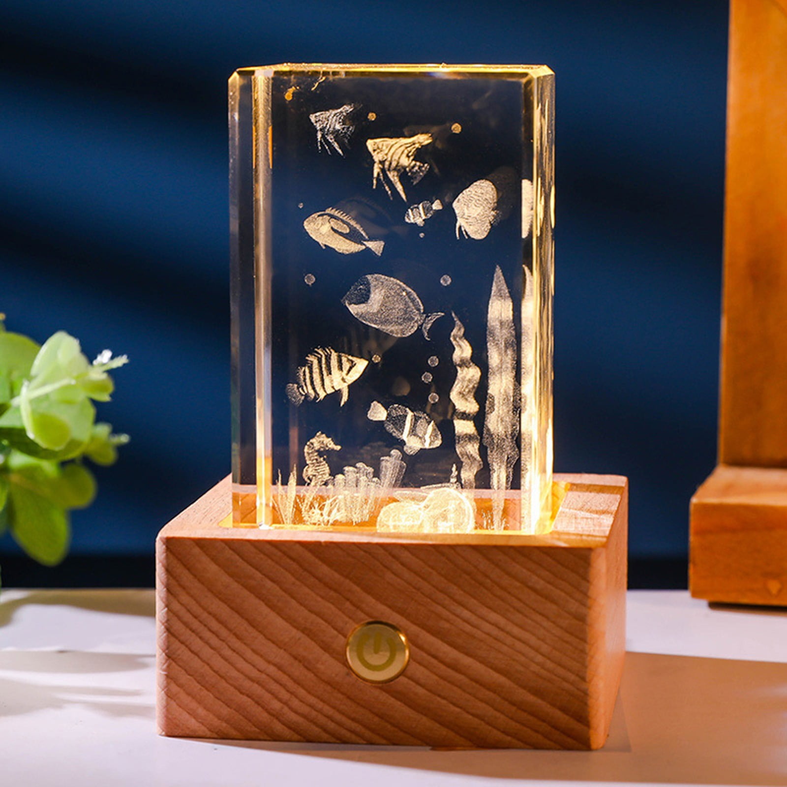 Laserr Engraving Decorative Lamp K-nine Crystal Cubeee Three-D Internal ...