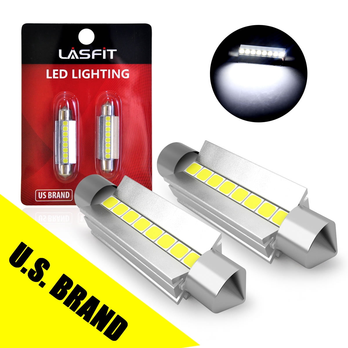 Lasfit 44mm Festoon LED Bulbs, 211-2 212-2 214-2 569 579 LED Bulbs for ...