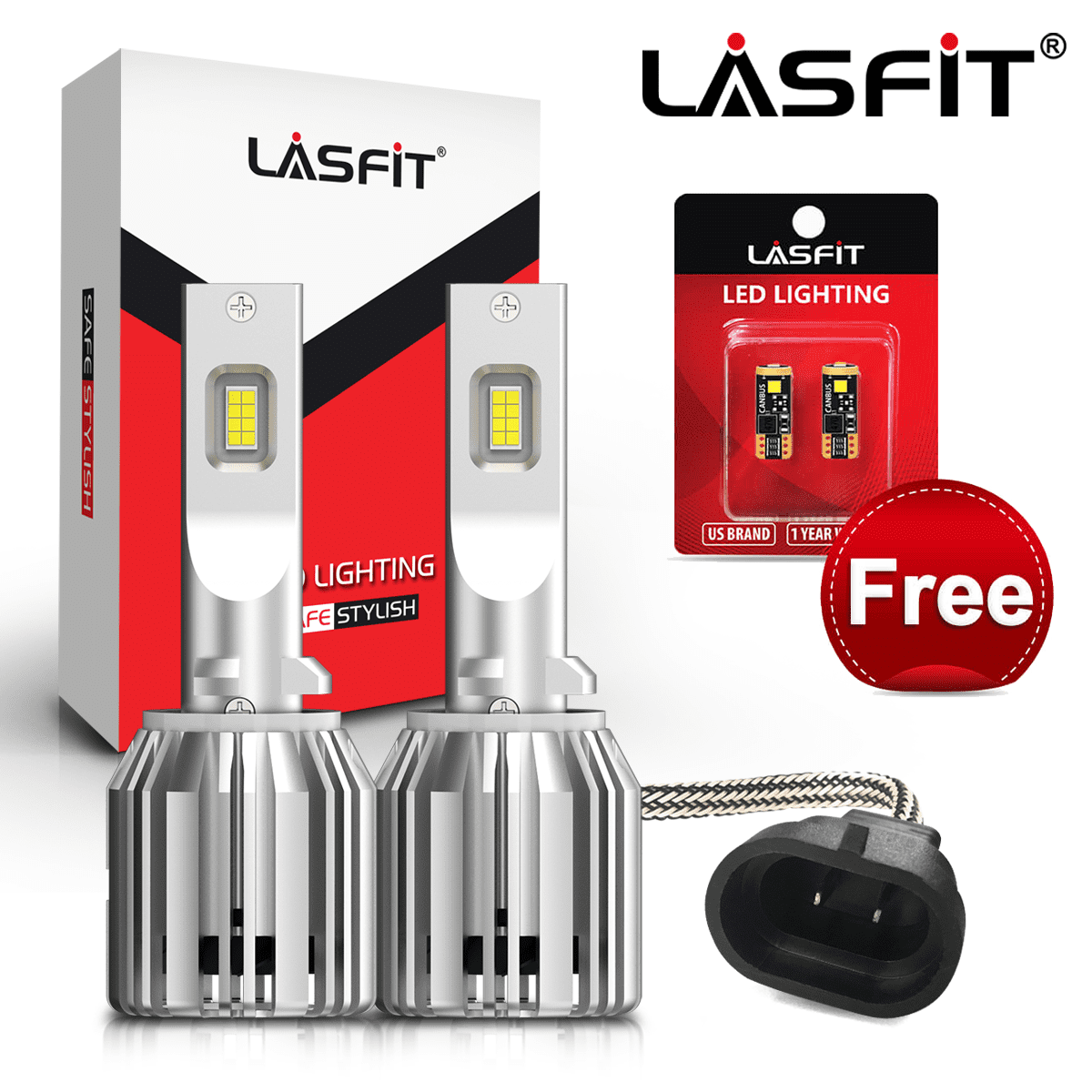 Lasfit 880 881 899 LED Fog Light Bulbs Flip Chips 50W 5000LM 6000K ...