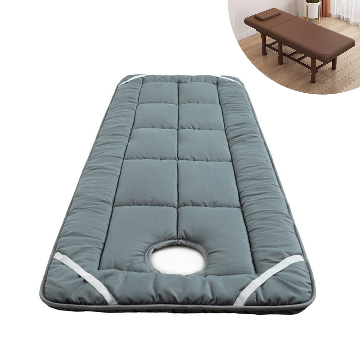 Lash Bed Cushion Cover,Round Head Massage Table Mattress Topper,for ...