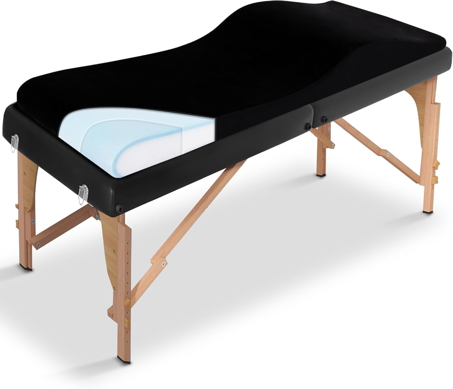 Lash Bed Topper Gel Memory Foam Cushion for Ergonomic Curvy Massage Bed ...