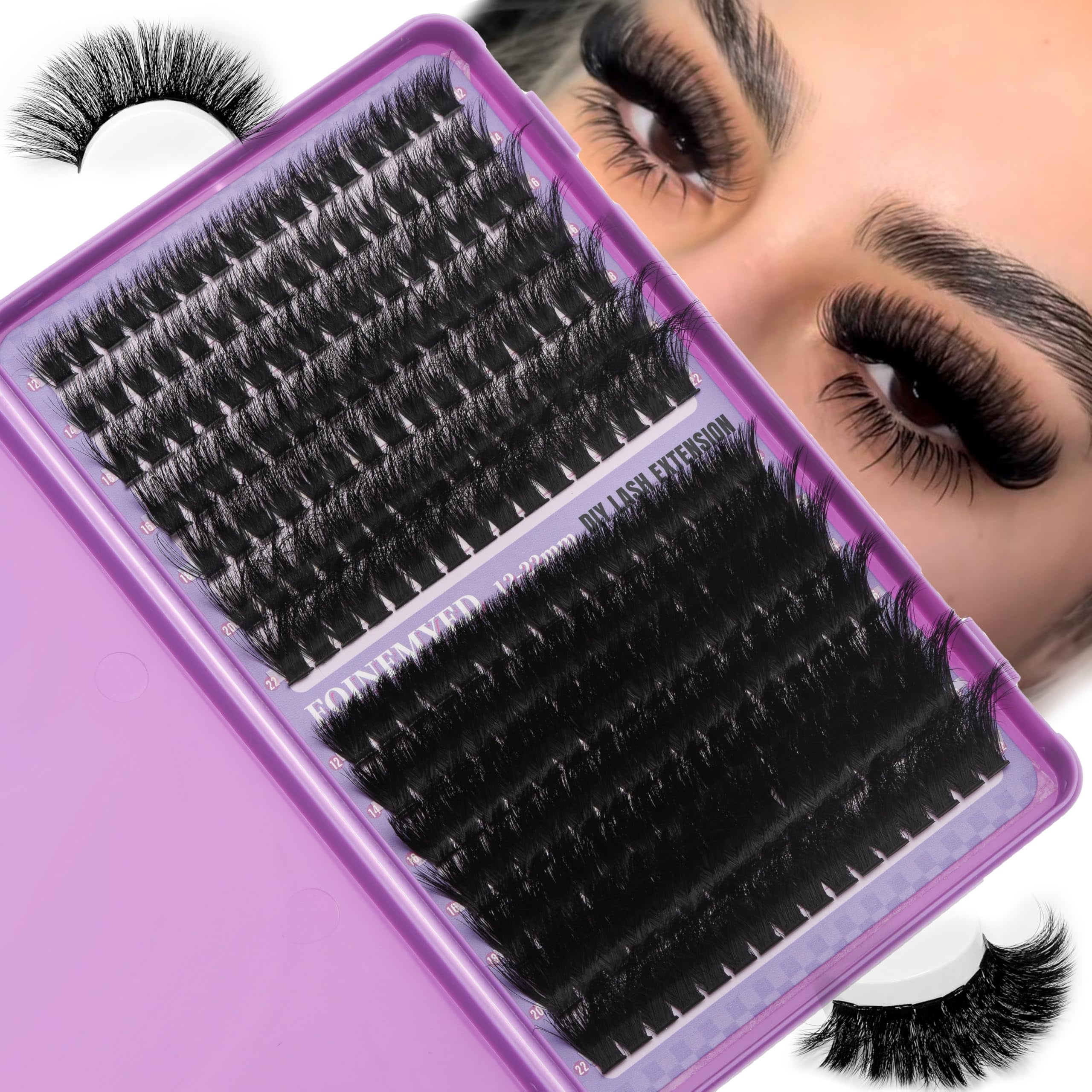 Lash Clusters 100D+200D Thick IFF17 Volume Eyelash Clusters Long ...