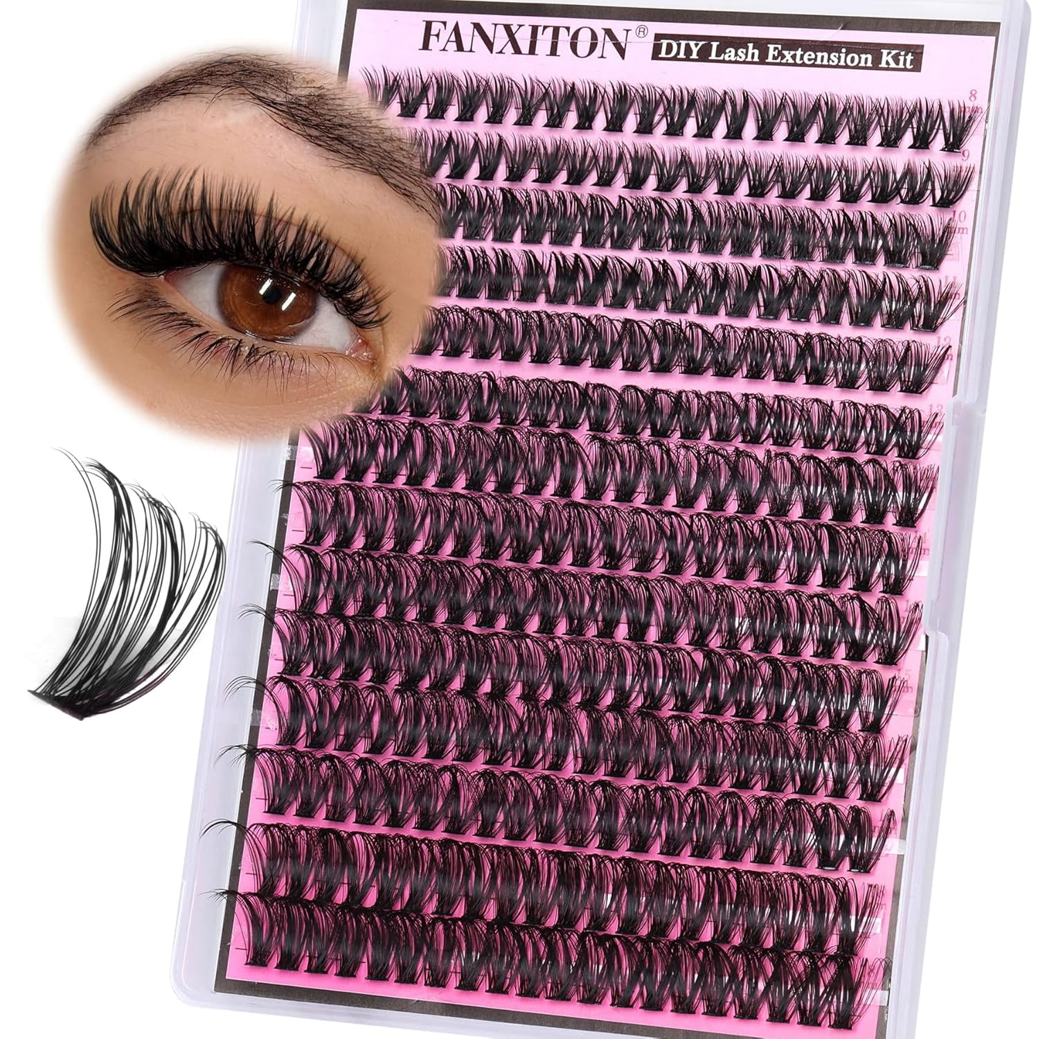 Lash Clusters 280 Pcs Wispy Lash Clusters D 8-18 MM Mix Volume Thick ...