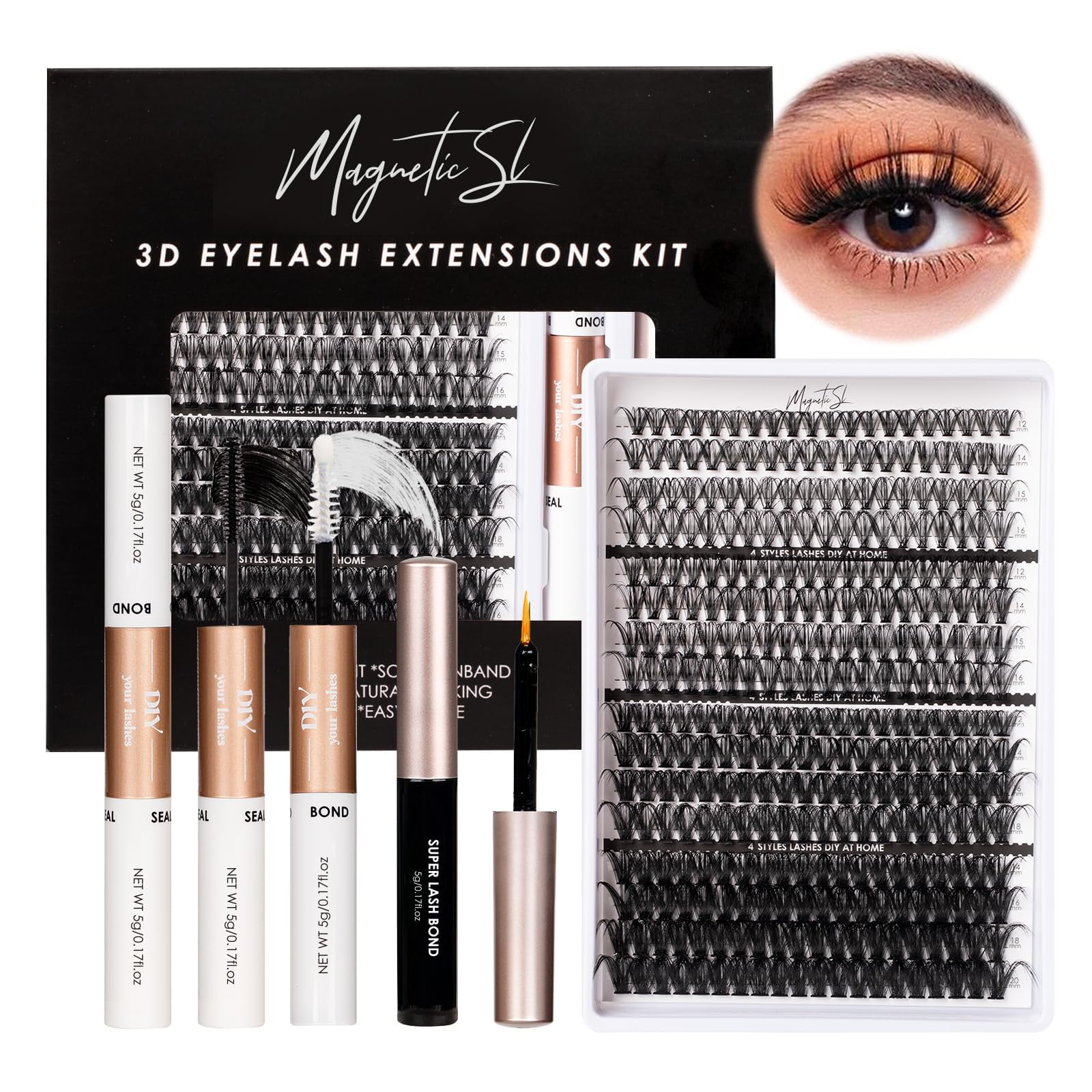 Lash Clusters 320pcs Lash SSF20 Extension Kit 30D Individual Lashes Kit ...