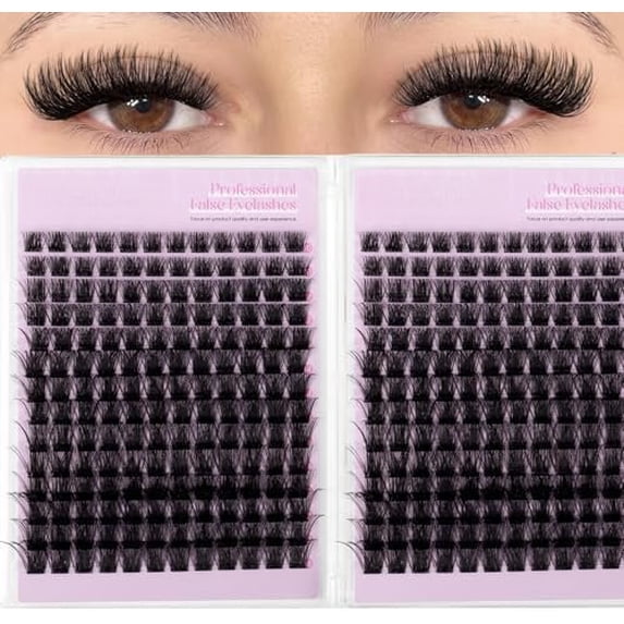 Lash Clusters 336 count Fluffy Cluster Extensions, D-Curly Eyelash ...