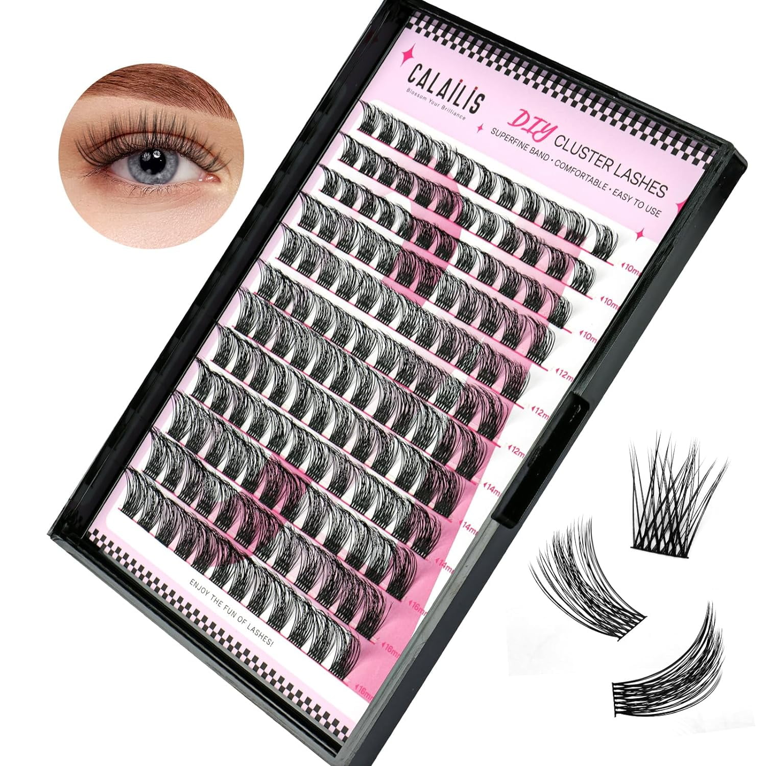 Lash Clusters, CALAILIS Cluster Lashes 144Pcs D Curl Eyelash Clusters ...