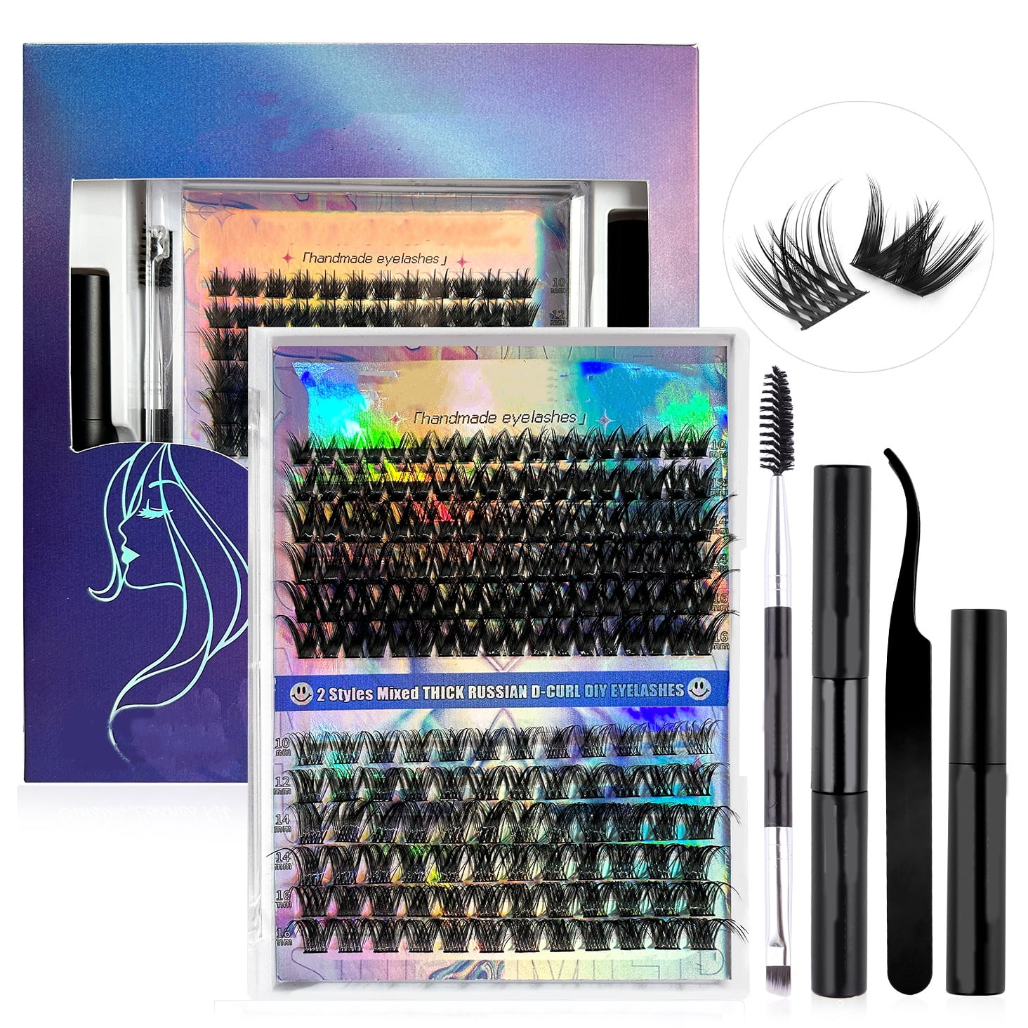 Lash Clusters DIY Lash Extensions Kit 124Pcs,10-16mm Mix Set,2 PACK ...