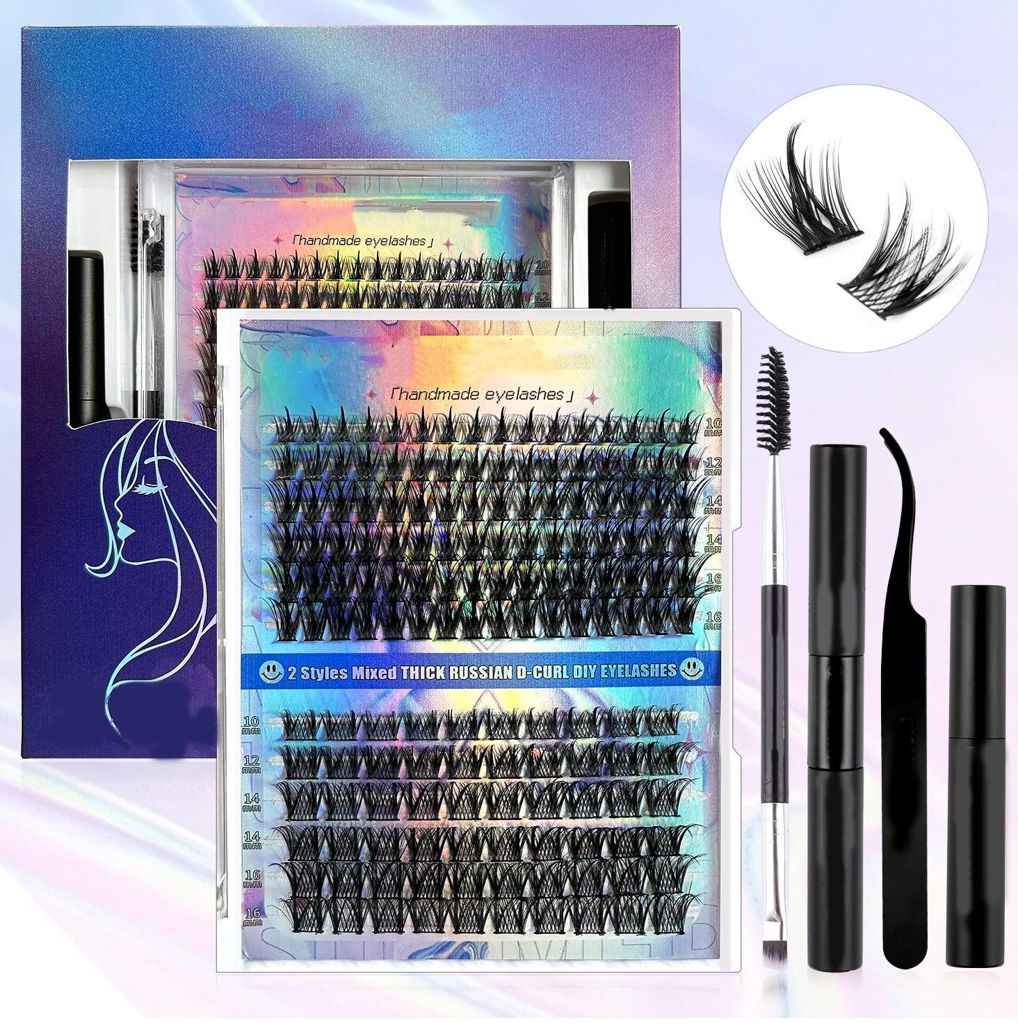 Lash Clusters DIY Lash Extensions Kit 156Pcs,10-16mm Mix Set,2 PACK ...