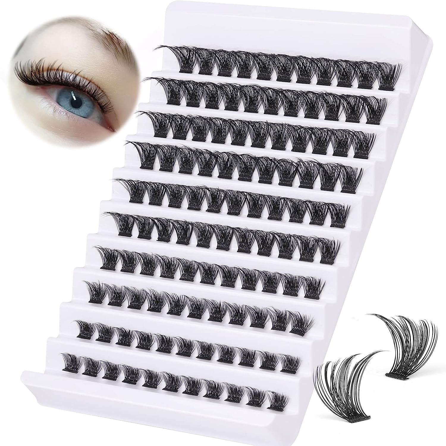Diy Lash Extensions Kit 110 D Curl Clusters Seal Glue Waterproof