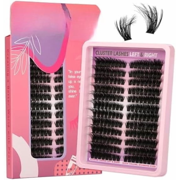 Lash Clusters Eyelashes Clusters 192 count Left&Right Cluster Eyelash ...