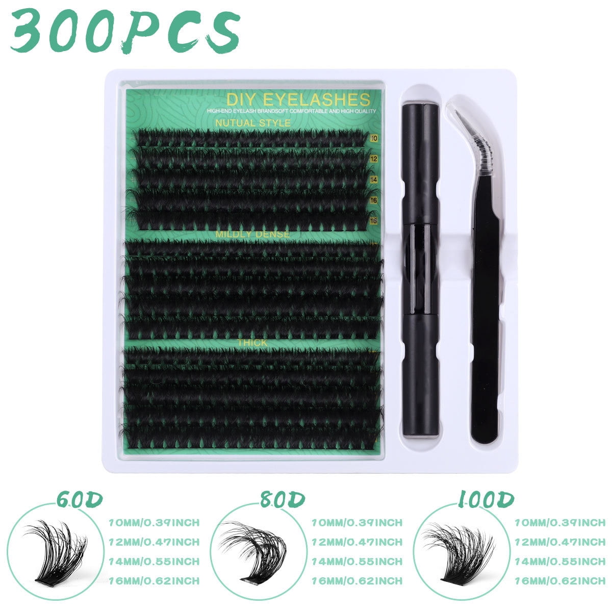 Lash Clusters Kit, 300 Pcs Eyelashes Clusters Extensions Kit 9-16mm ...