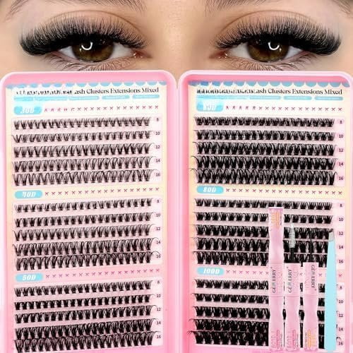Lash Clusters Kit 565 count Eyelash Extensions Kit Individual Lashes D ...