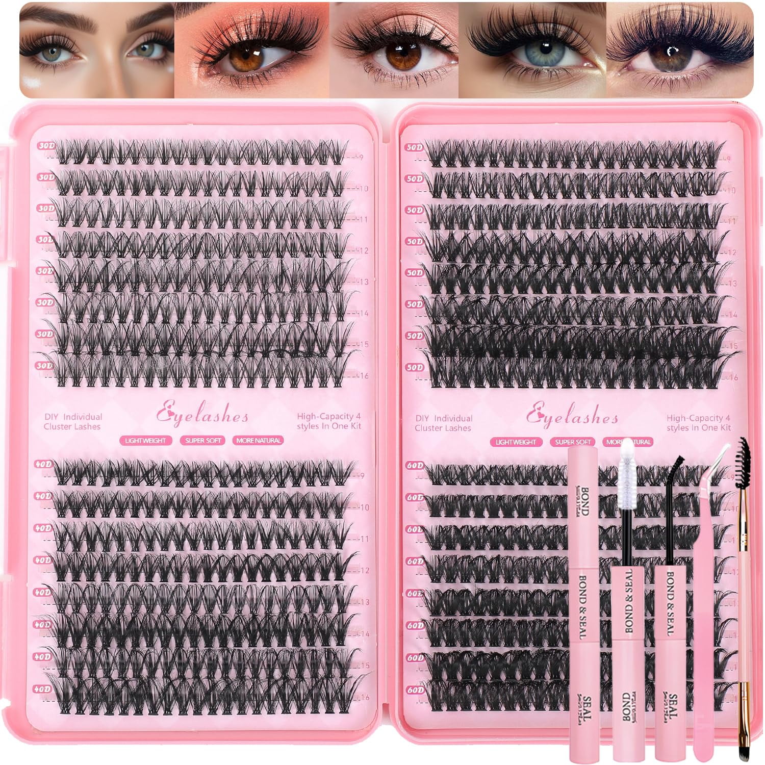 Lash Clusters Kit, 640 SSF20 Pcs Eyelashes Clusters Kit 9-16mm ...