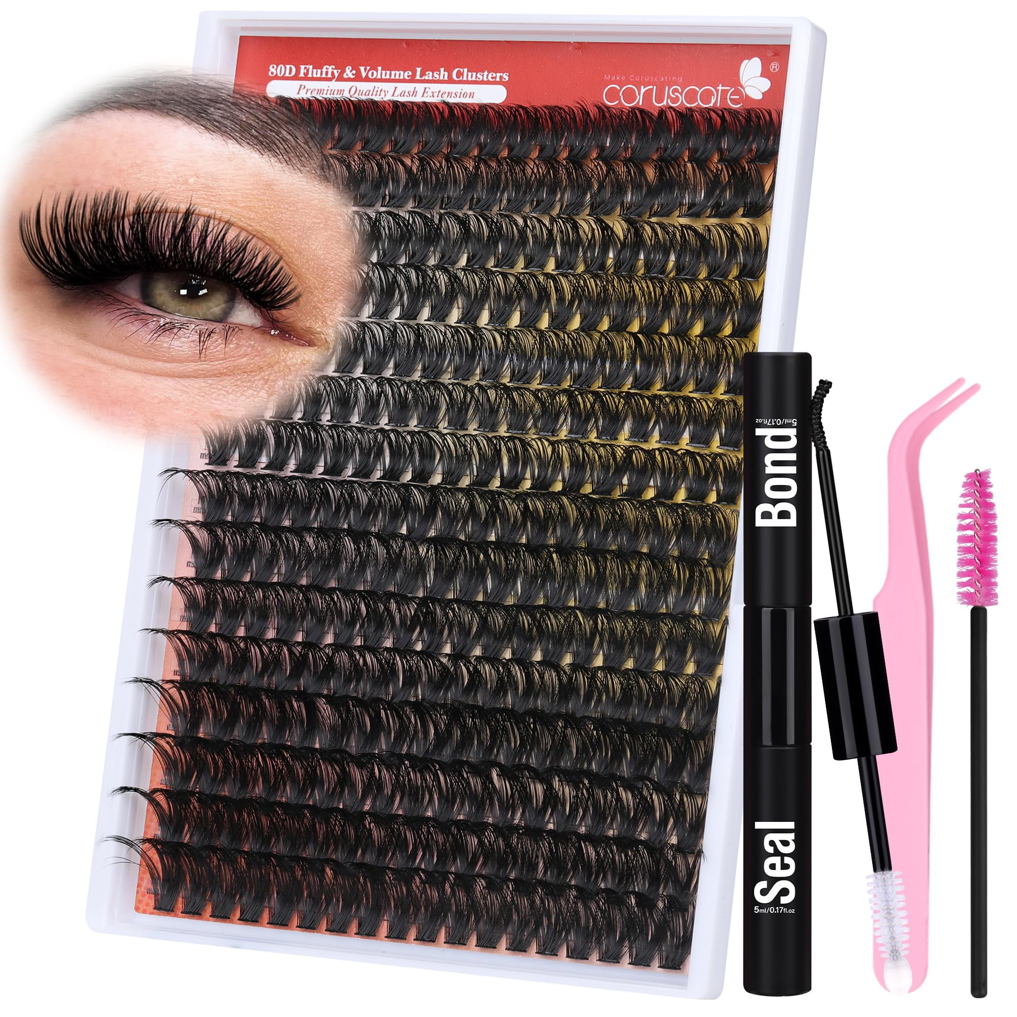 Lash Clusters Kit 80D AIF9 Lash Extension Kit 12-18mm Thick Cluster ...