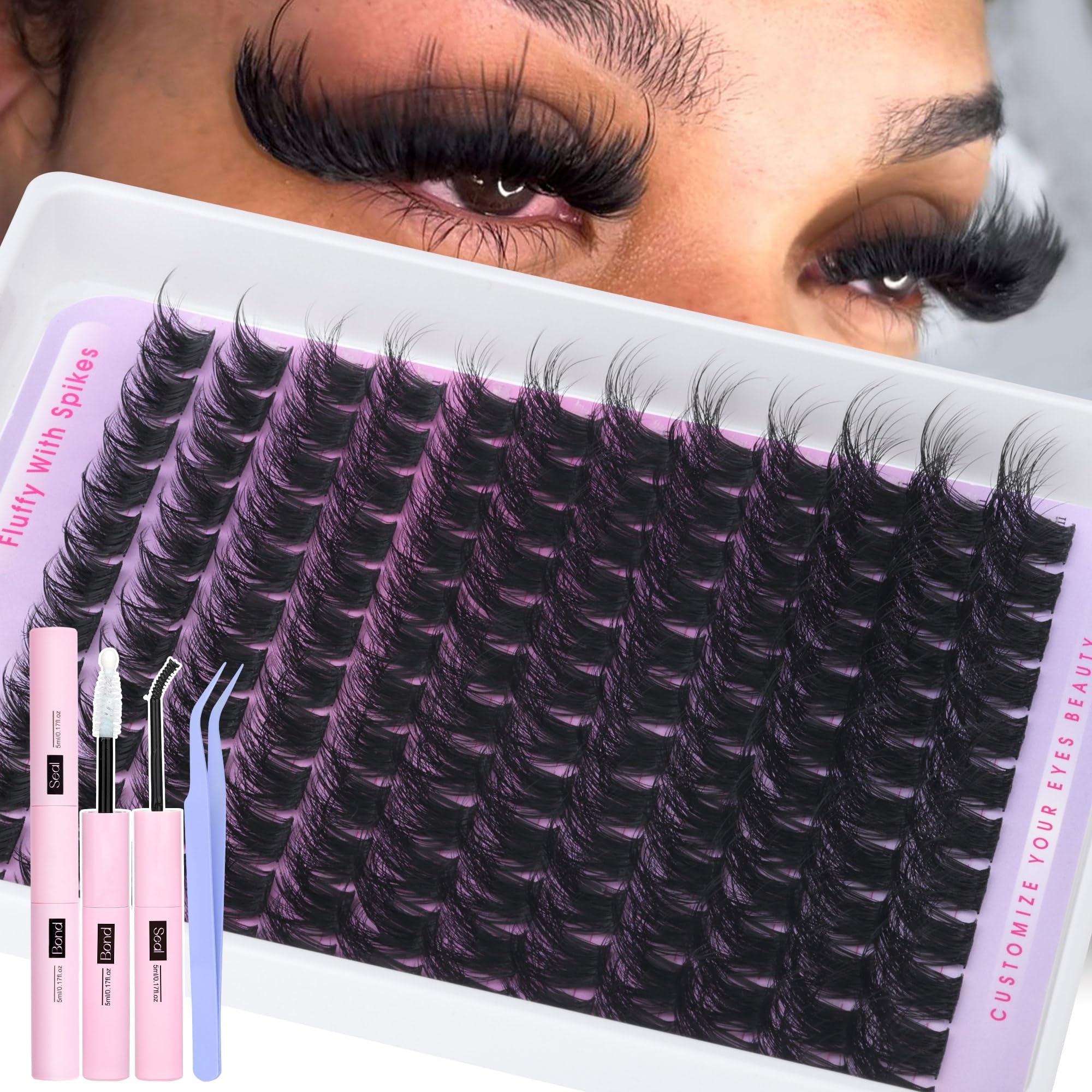 Lash Clusters Kit with AIF9 Fairy Spikes, Volume Clusters Wispy Lash ...