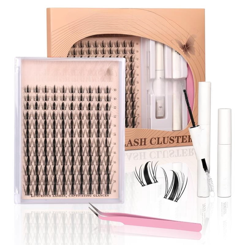 Lash Clusters Kit Natural Individual Lashes Wispy Eyelash Extensions 8 ...