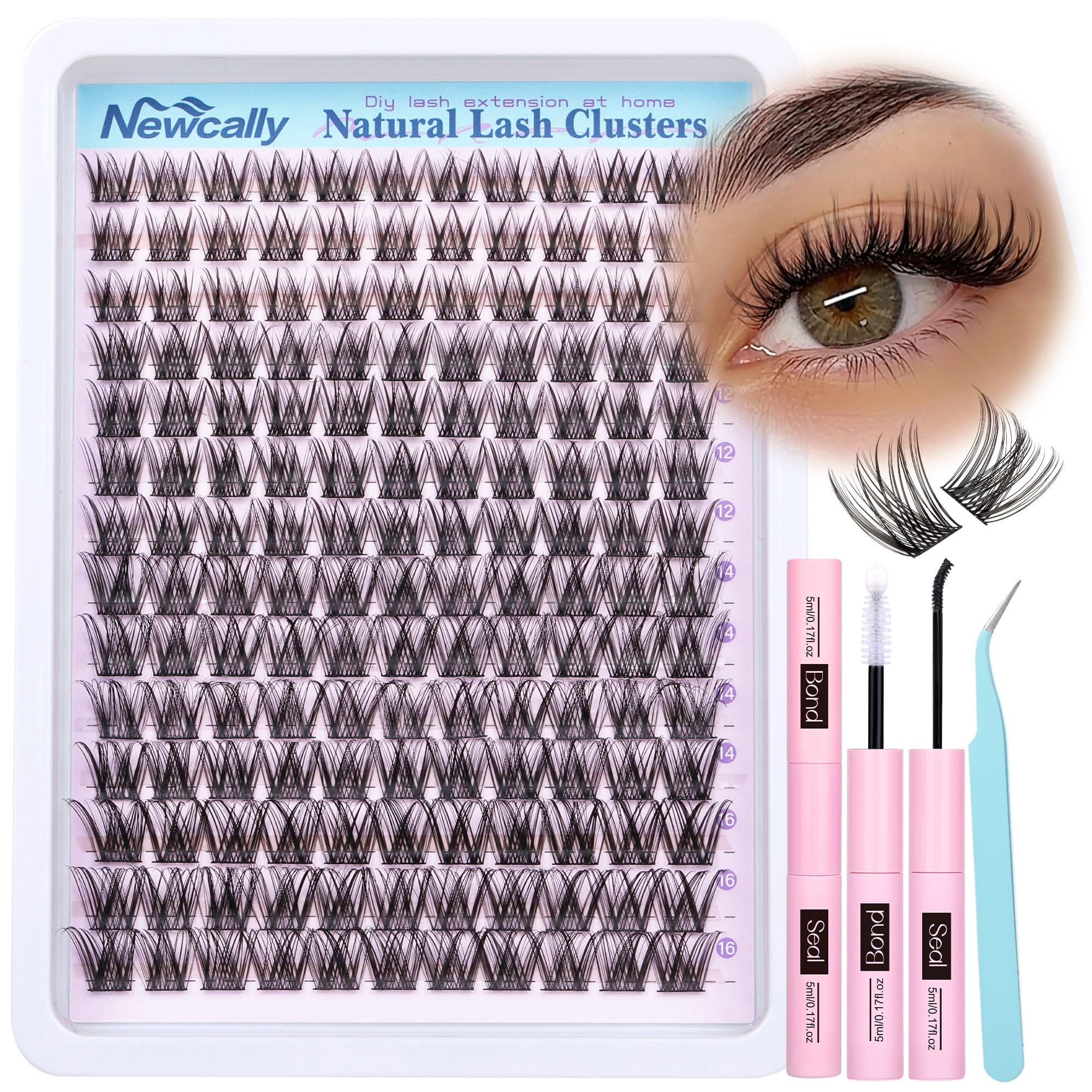 Lash Clusters Kit Wispy SSF20 Natural Cluster Eyelash Extension Kit DIY ...