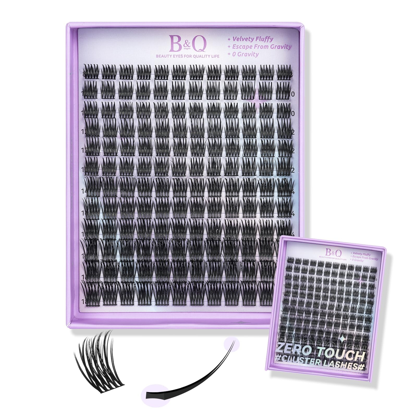 Lash Clusters Natural Flat Cluster Lashes 144 PCS B&Q Eyelash Clusters ...