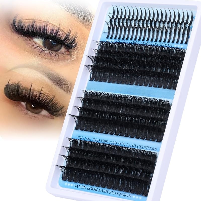 Lash Clusters with Spikes 100D120D150D Eyelash Clusters Volume Cluster ...